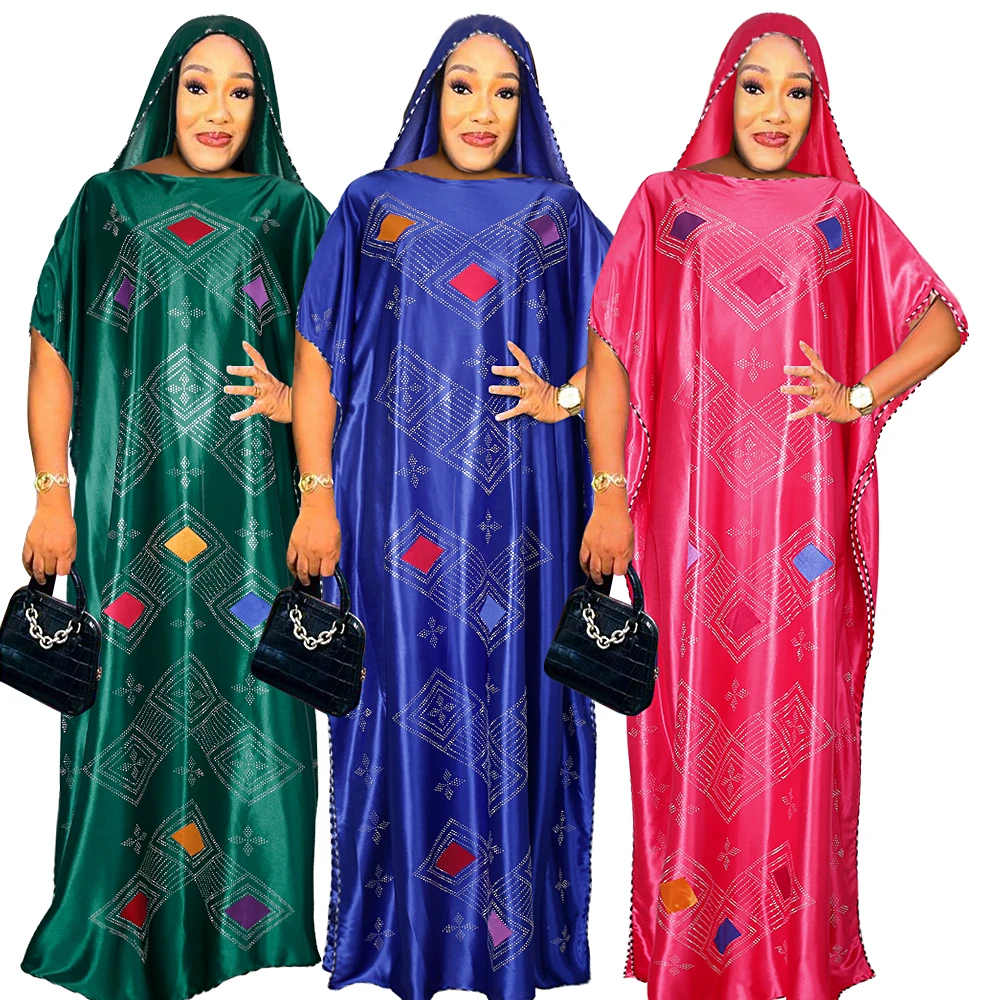 Traditional African Clothing Satin African Dresses For Women Elegant ...