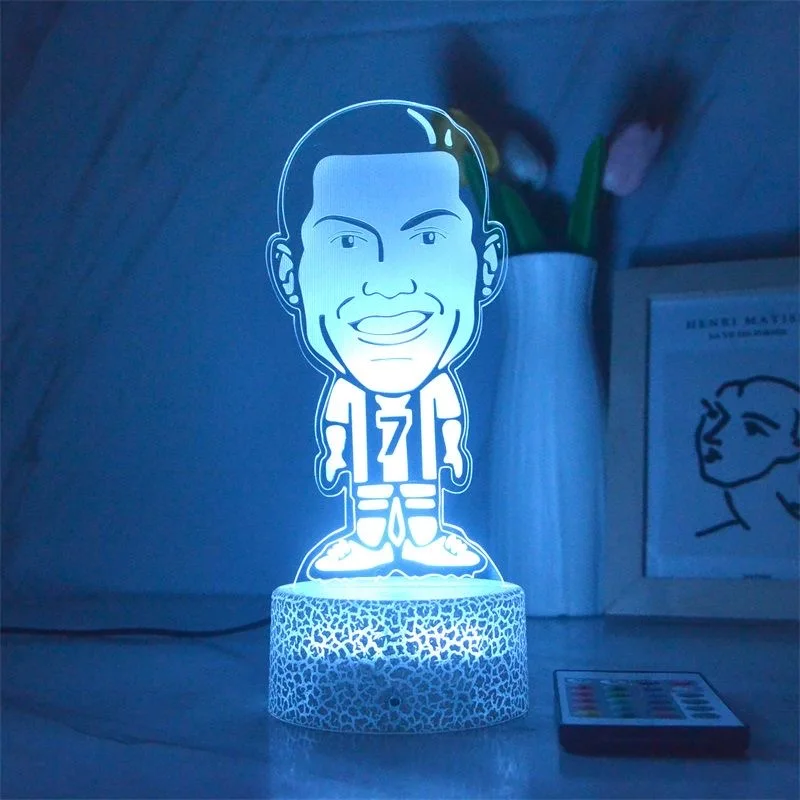 Football Fans Gift Messi Night Light Football Player Designs 3D Lamp