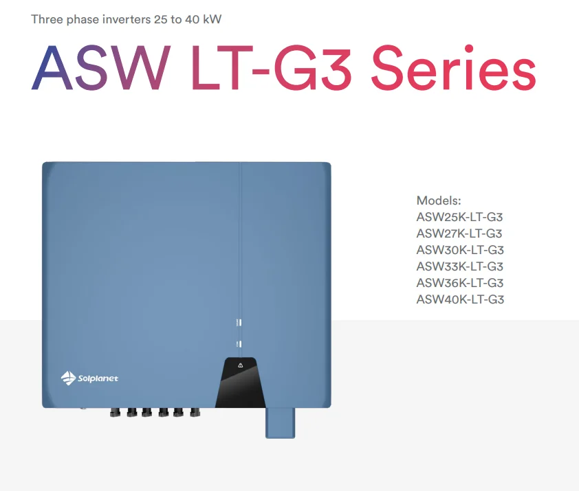 Solplanet Asw Lt-g3 Series Solar On Grid Tied Inverter Asw 25k Lt-g3 ...