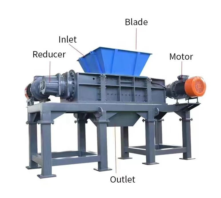 Shredder Machine Hdpe Pipe Lumps Block Rubber Tire Double Single Shaft ...