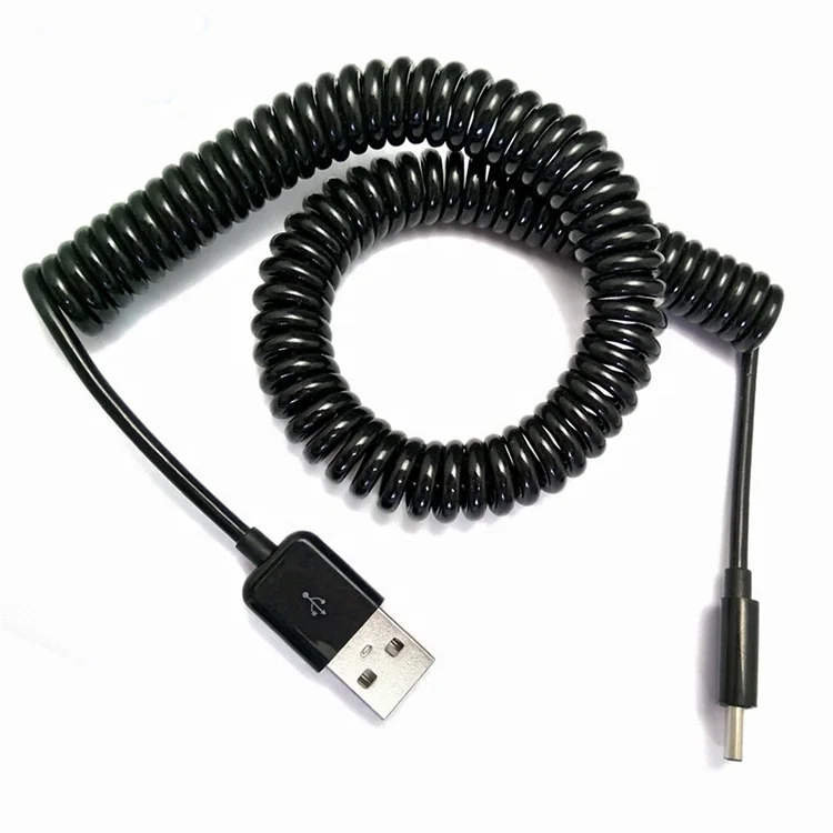 Custom Retractable 1m 2m 3m Data Charging Spiral Coiled Mini Usb 5 Pin ...