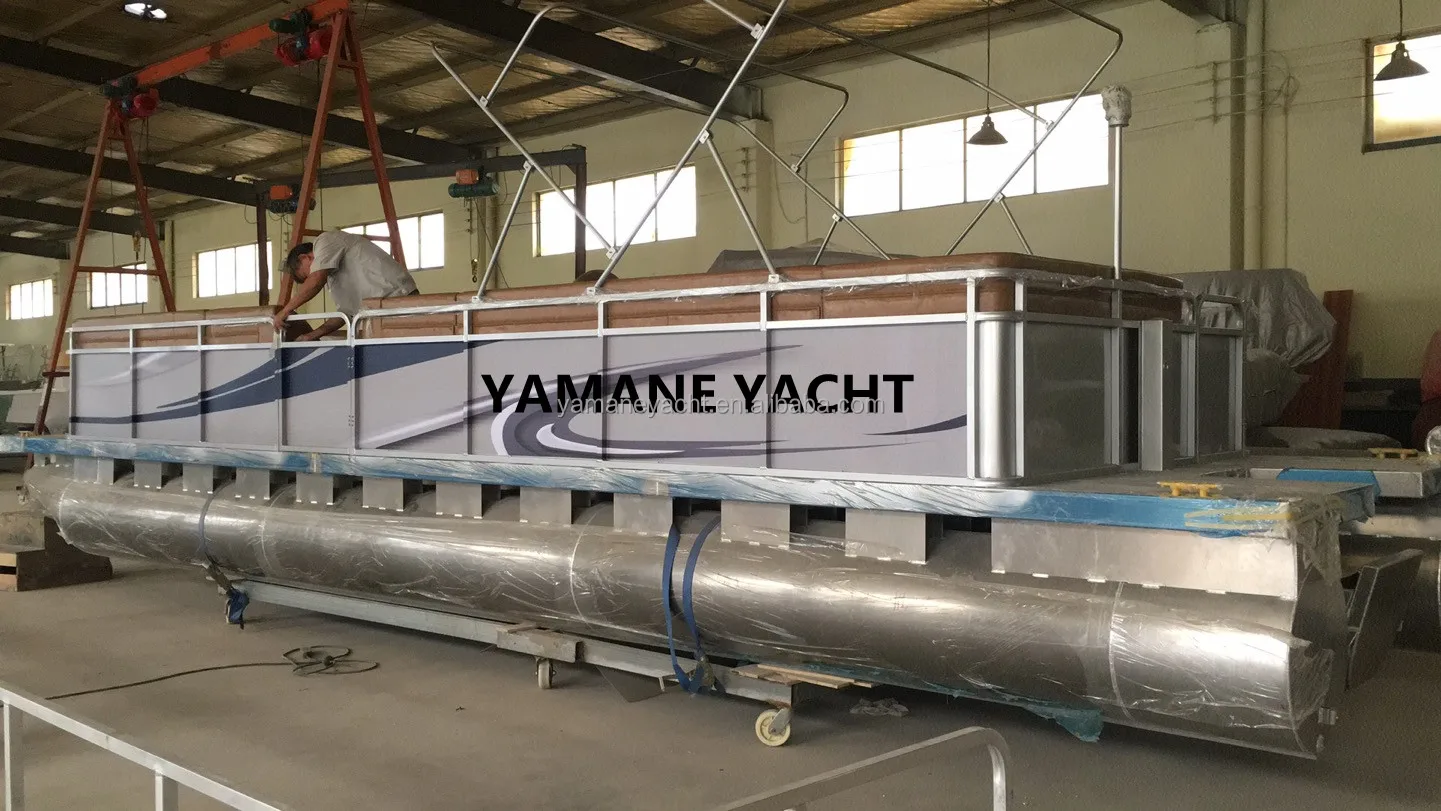 YAMANE YACHT Aluminum Pontoon Boat 9m 30ft Family Party Water Fishermen ...