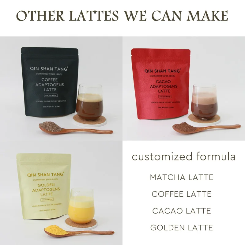 Private Label Instant Latte Green Matcha Tea Mushrooms Adaptogens Drink ...