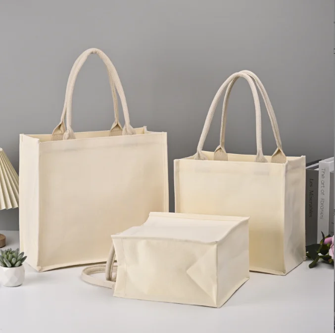 Custom Printed Recycled Plain Organic Cotton Canvas Tote Bag Bulk Large ...