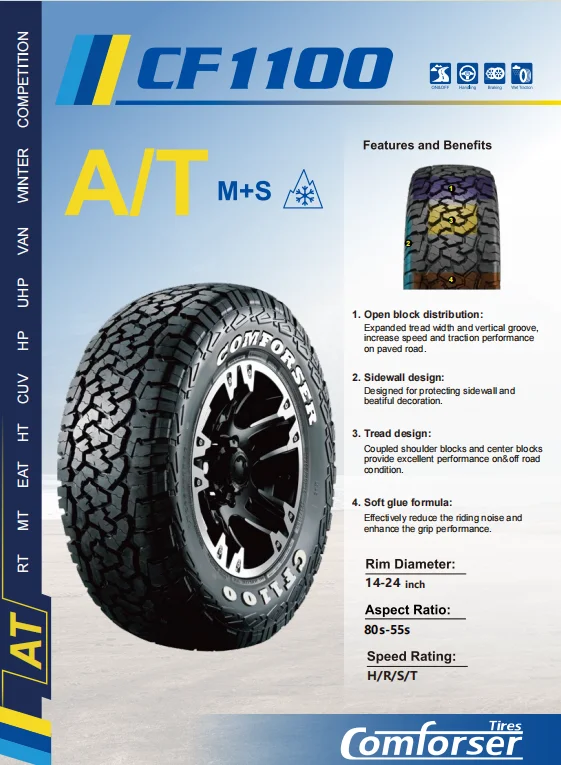 All Terrain Tire Comforser Brand Factory CF1100 for Off Road Car 215 ...