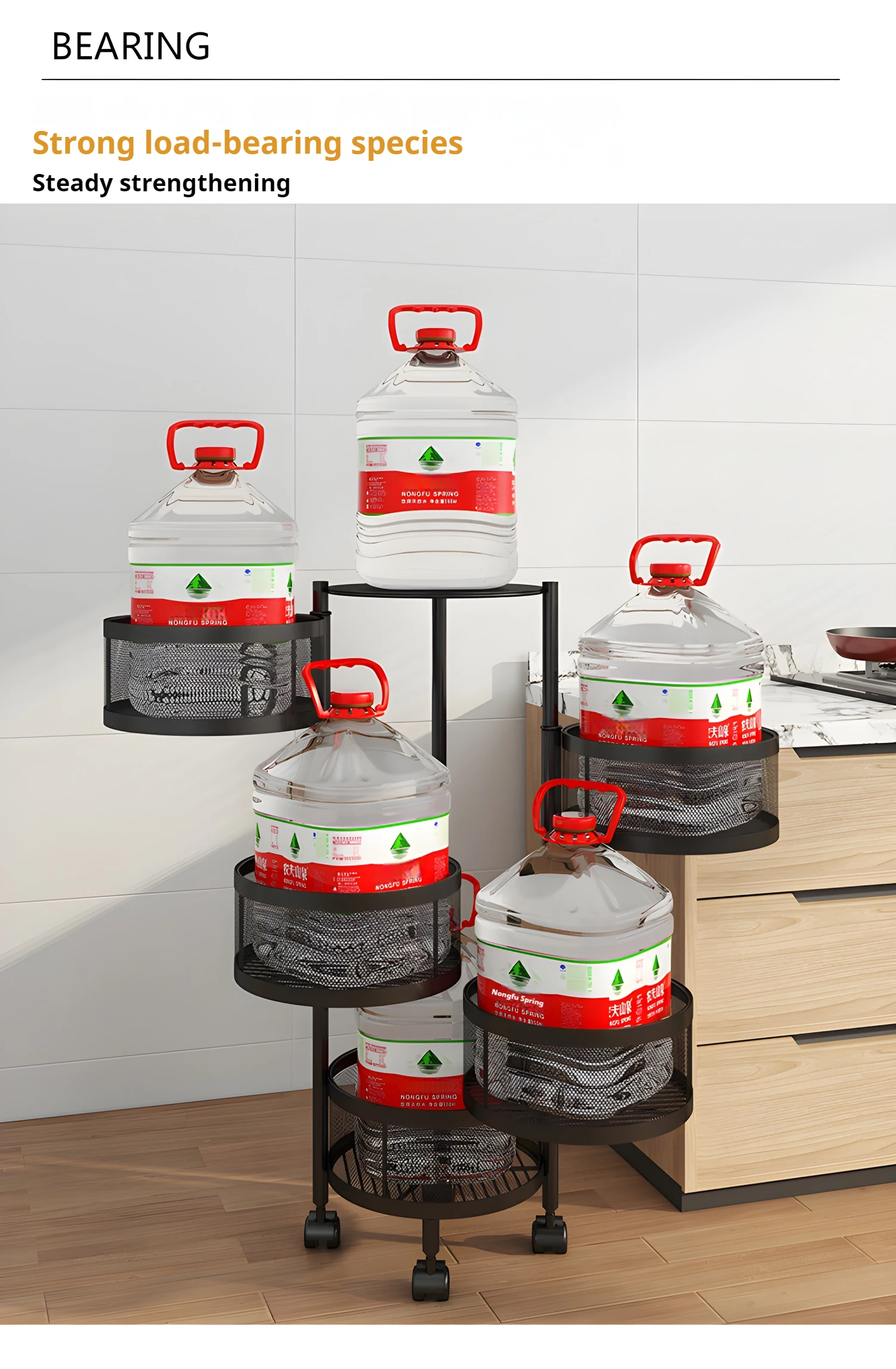 Multi Functional Durable Kitchen Rotary Storage Rack 5 Layer Kitchen ...