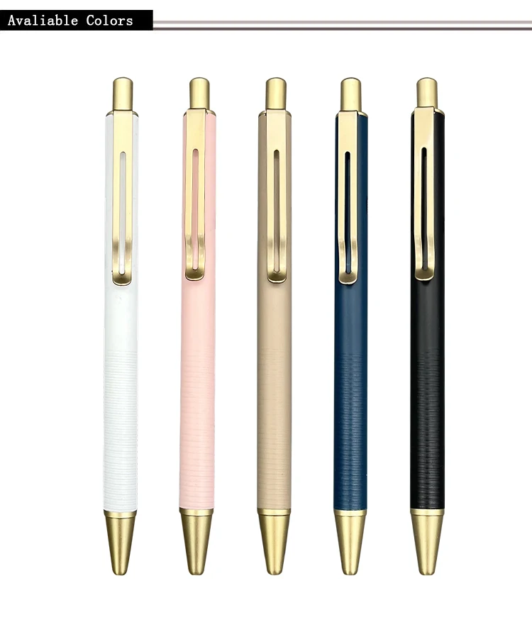 Promotional Custom Metal Click Slim Pens with Rose Gold