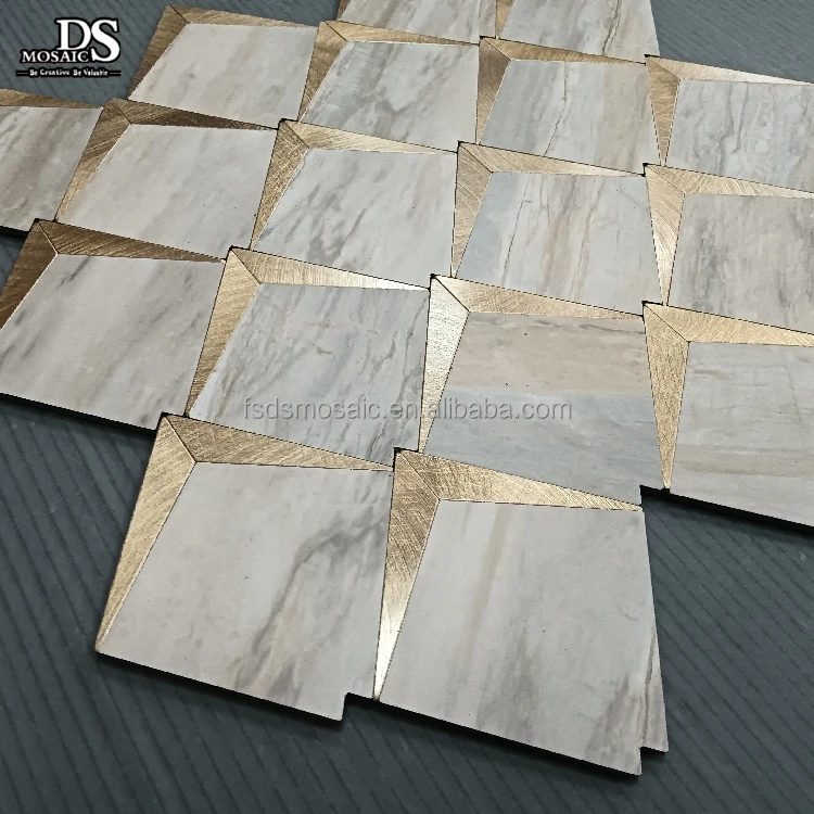 Stone Pattern Diamond Shape Backsplash Wall Tile Mosaic