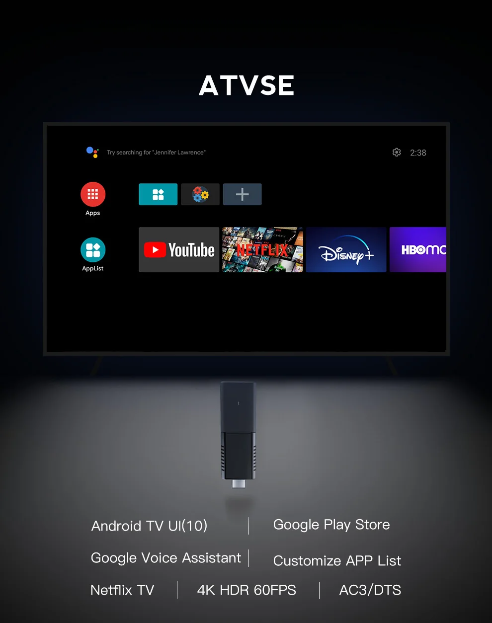 Q3 Android Tv Stick 4k Dual Wifi 4k 2gb 8gb Quad Core 64bit With Bt ...