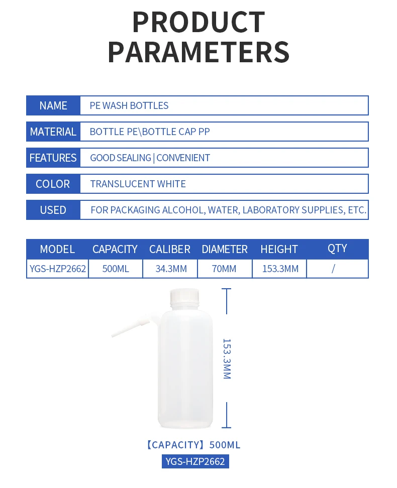 Wholesale Price Squeeze 500ml Pe Laboratory Consumables Plastic Wash Bottle - Buy 500ml Portable ...