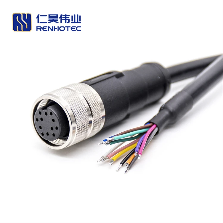 M16 Din Cable 12 Pin Connector Assembly - IP67/IP68 Rated, Various Pin ...