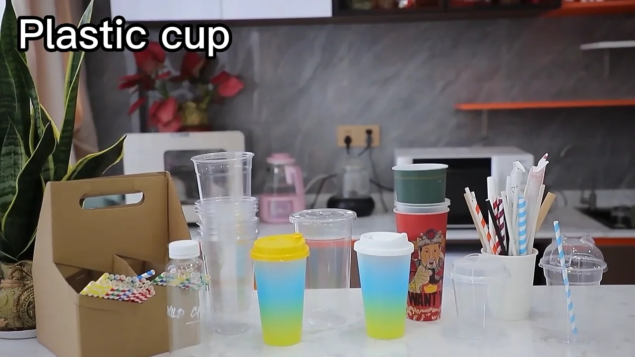 Factory Direct Sell Plastic Cups With Sip Through Lids Clear Tea Coffee ...