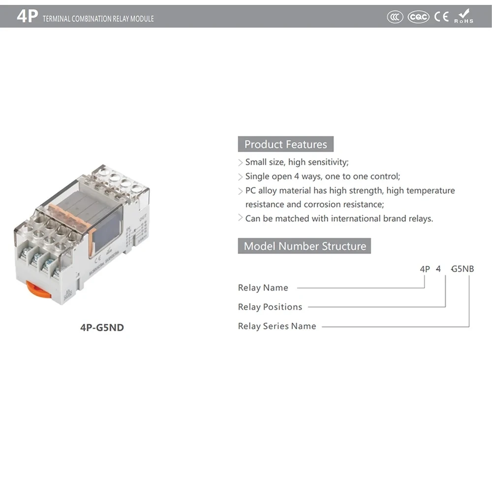 24V Slim Relay 4P-G5ND Series - High Quality Electromagnetic Relay