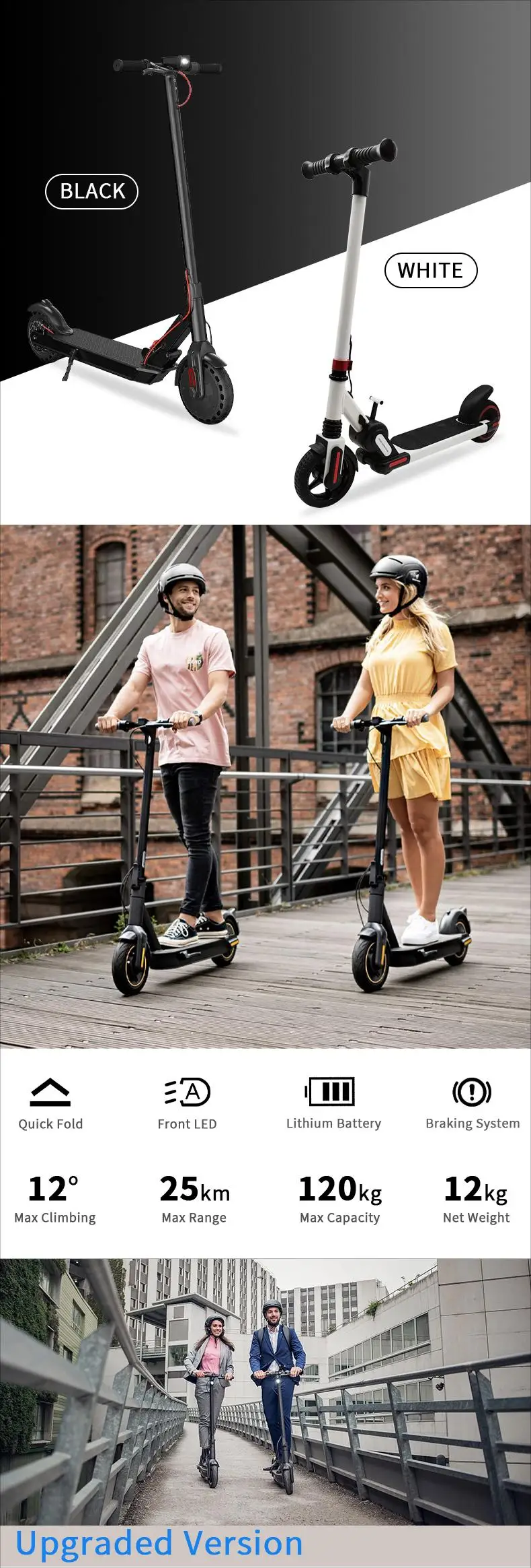 8.5inch 10inch Self-balancing Rechargeable Led Light Electric Scooters ...