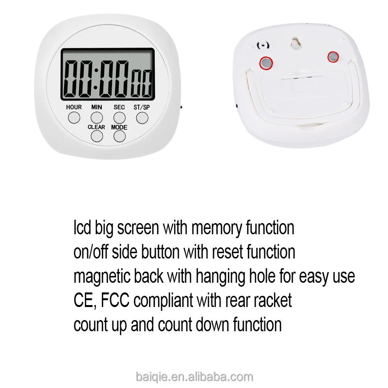 Kitchen Timer Battery Digital Countdown Timer Lcd Screen Kitchen ...