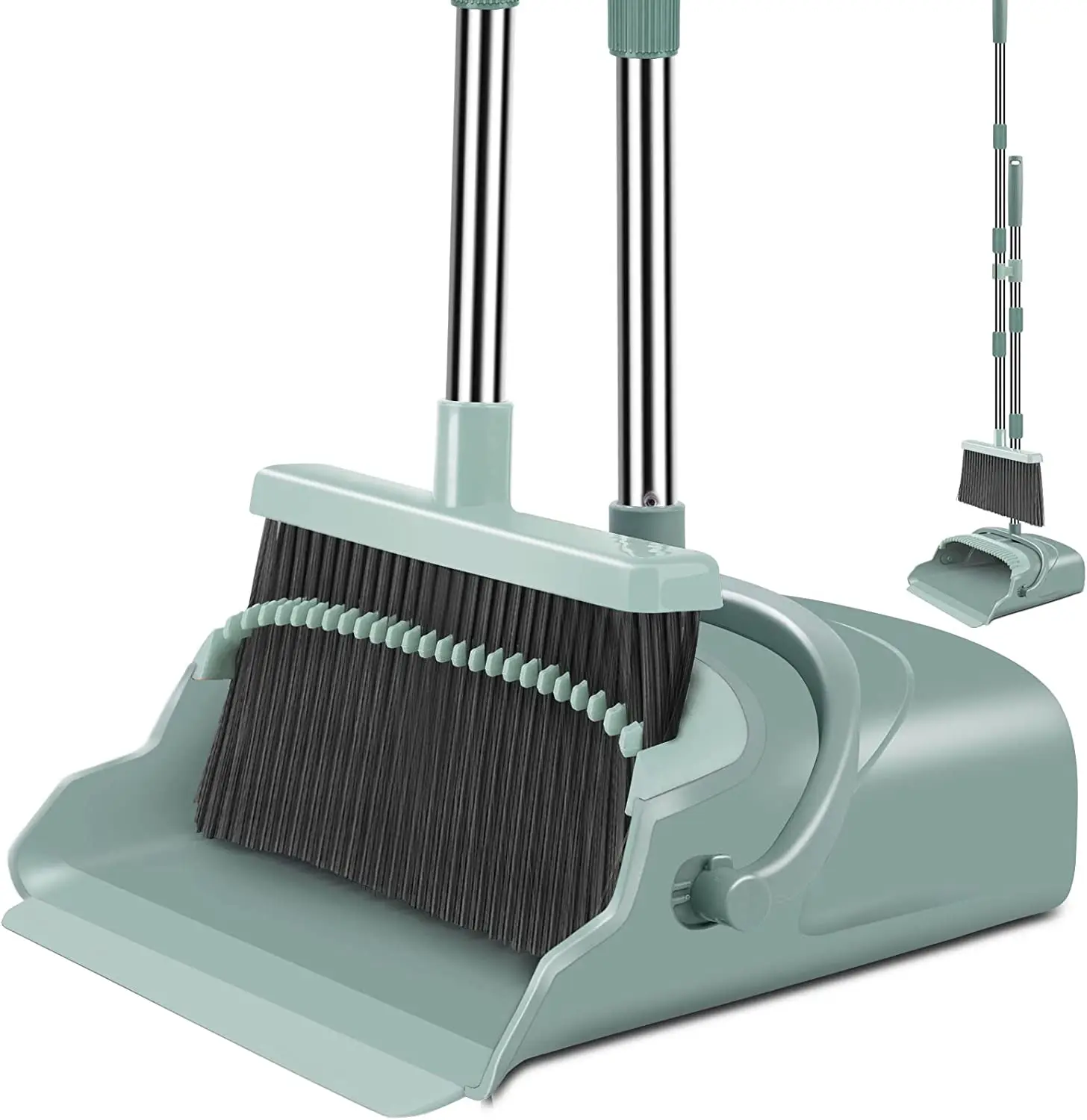 Non-slip Long Handle Broom and Dustpan - Efficient Cleaning