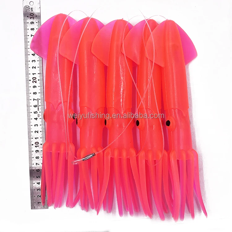 30cm Five Soft Pvc Squids Mesh Bag Lure Set - Buy Lures Fishing,Fishing ...
