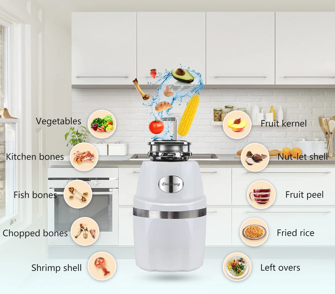 Garbage Disposal 220v 110v 1/2hp Dc Motor Food Waste Composting Machine ...