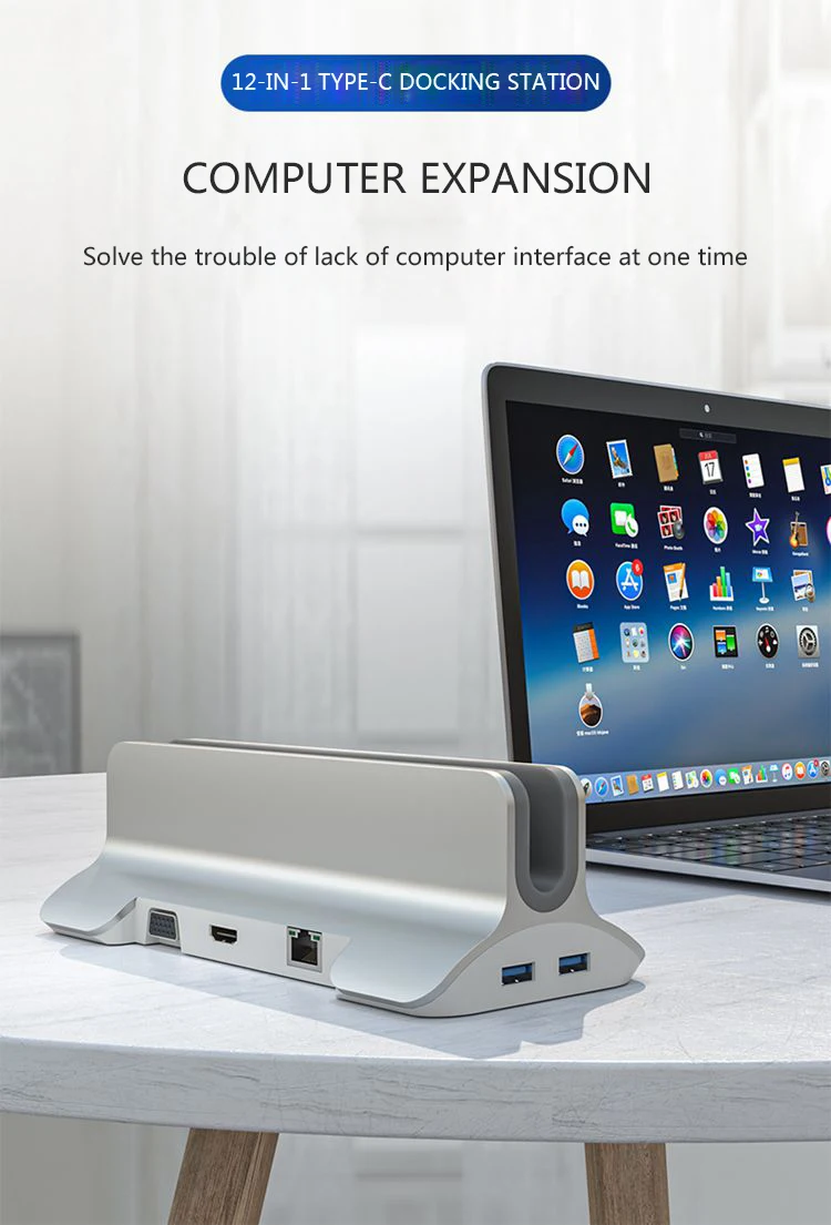 Vertical Laptop Docking Station Vga Hd.mi Usb C Dock Mst Dock Vertical ...