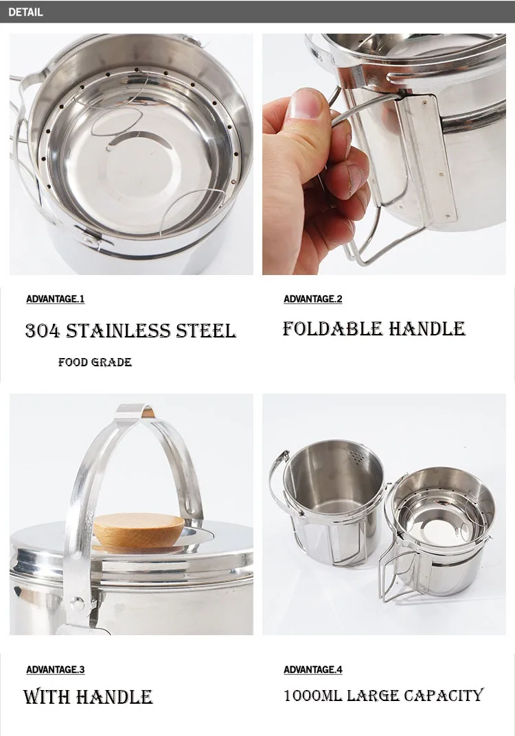 Wholesale Outdoor Portable Camping Pot Picnic Barbecue Hiking With ...