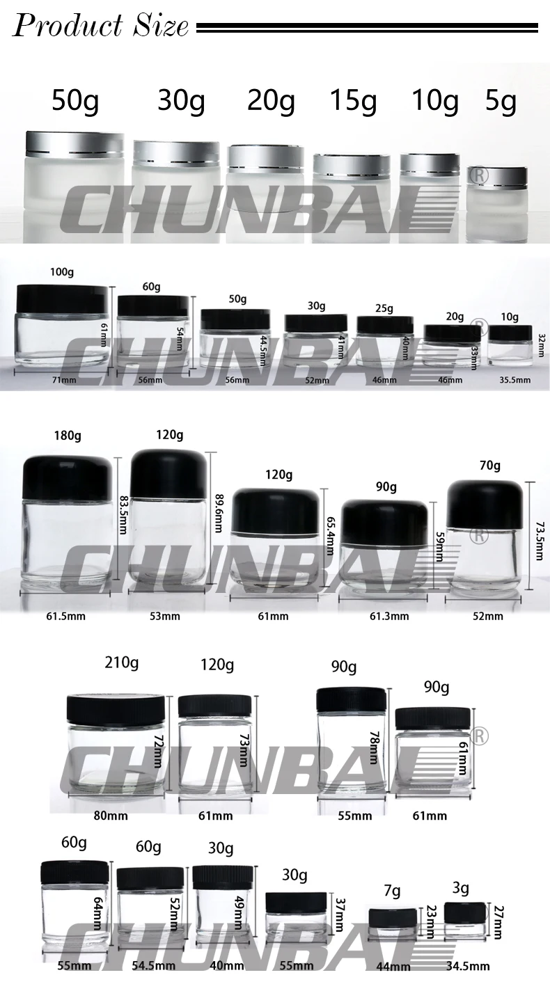 Chunbai Body Butters - Premium Glass Jars with Bamboo Lid