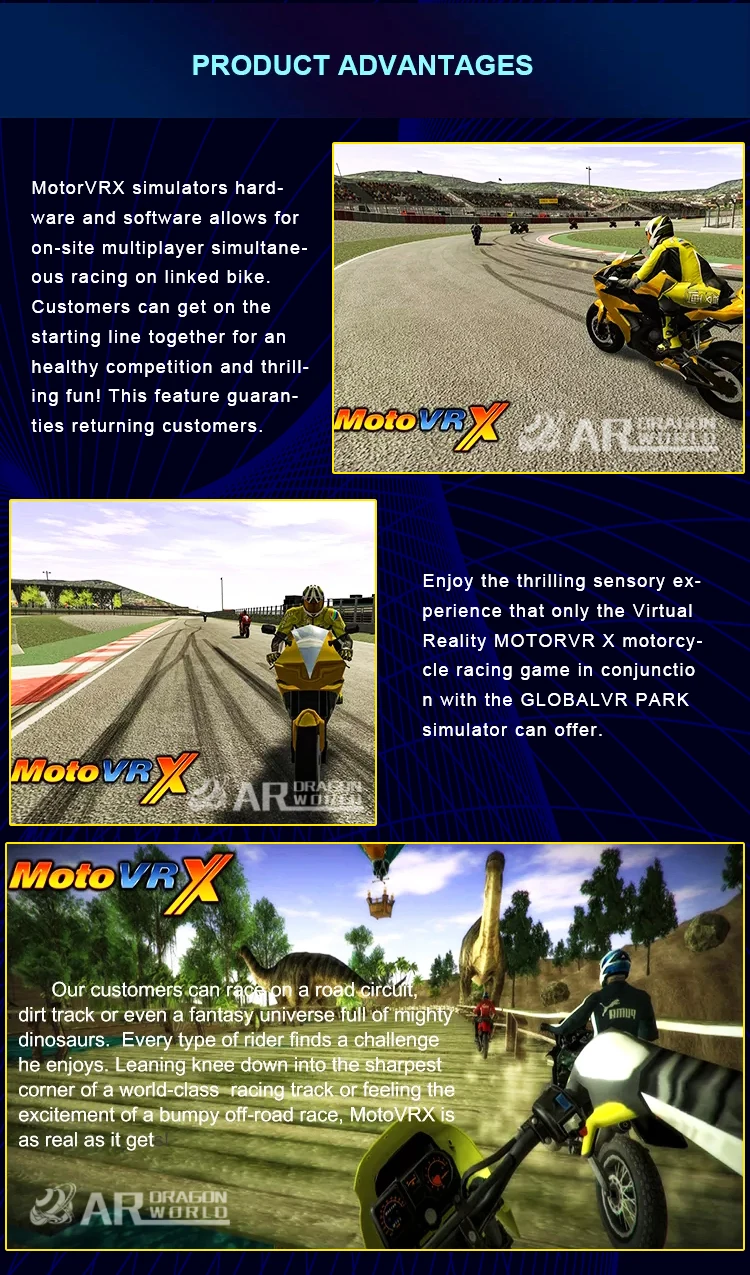 Real Experience VR Moto Game - High Resolution Simulator