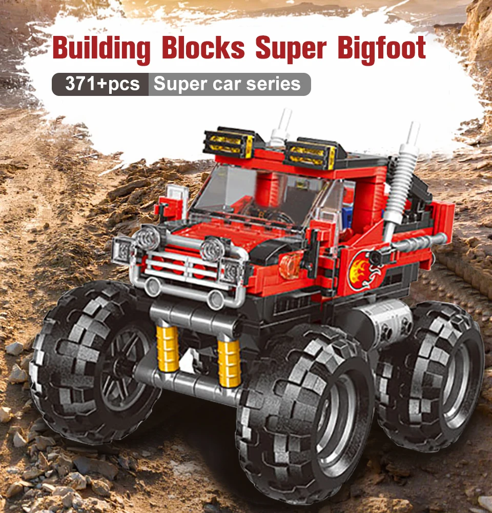 Technical Super Bigfoot Monsters Truck Building Block Off-road Vehicle ...