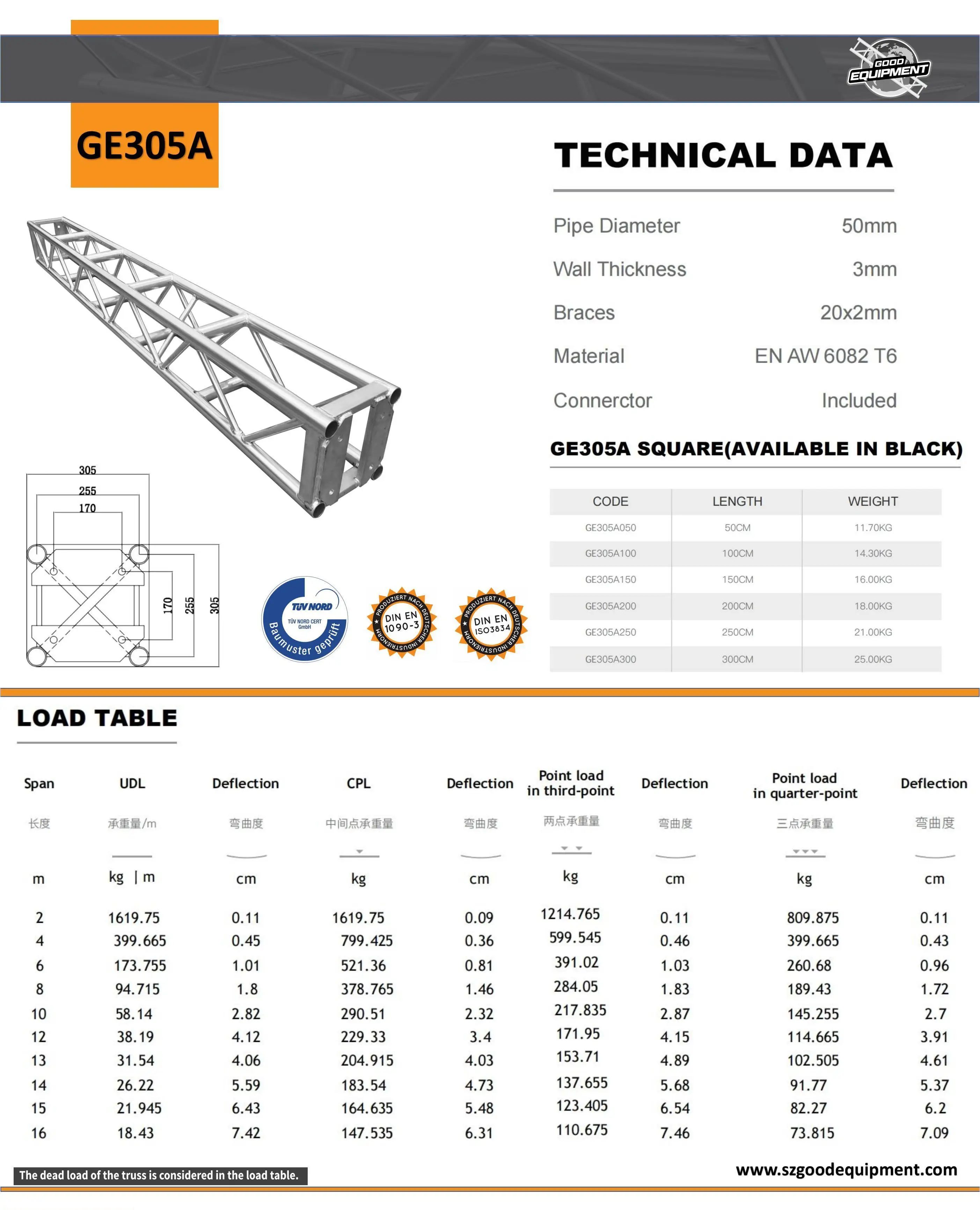 12''x 12'' Box Thomas Truss - Durable Aluminum Stage Truss