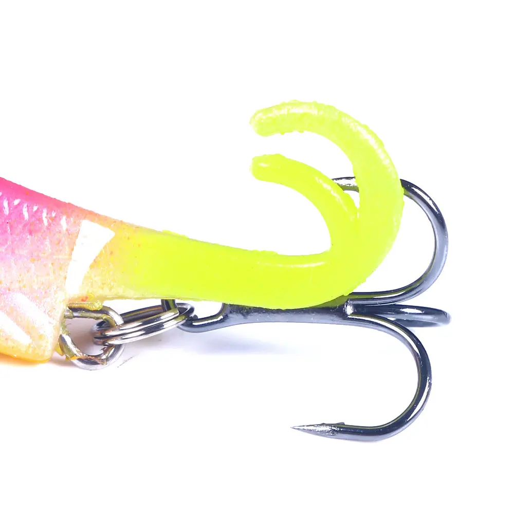 7cm/12g Soft Double Tail Super Soft Plastic Fishing Lures