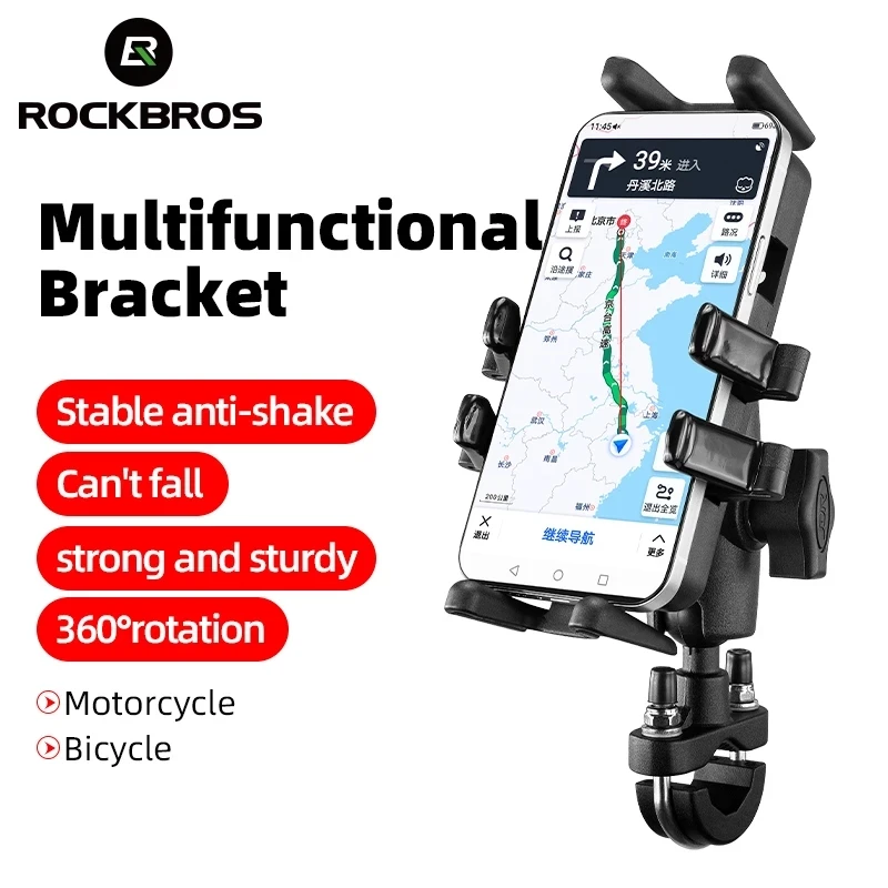 Rockbros Adjustable 360 Degree Rotation Bicycle Mobile Phone Holder Elastic Silicone Bicycle ...