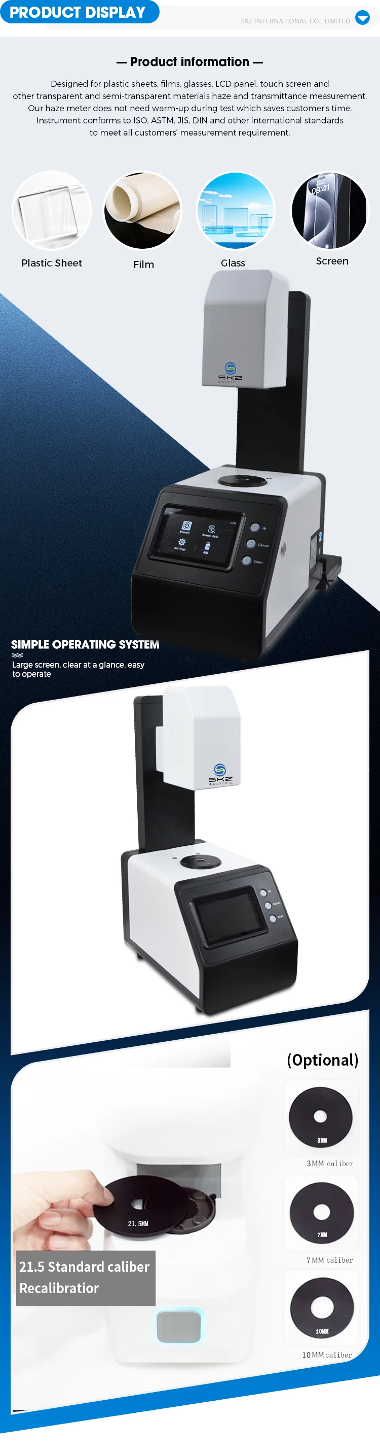 Skz120a Astm D1003 Iso14782 Automatic Benchtop Glass Transparency Color ...