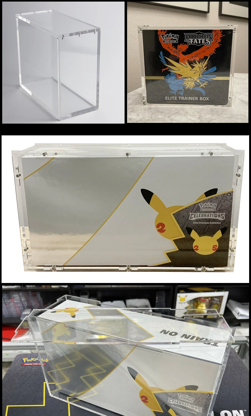 Custom Pokemon ETB Display Case with Magnet Lid Acrylic Box