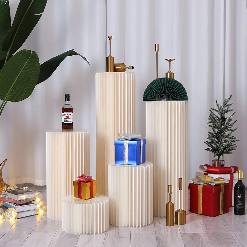 Props Deformed Folding Cylindrical Cake Dessert Table