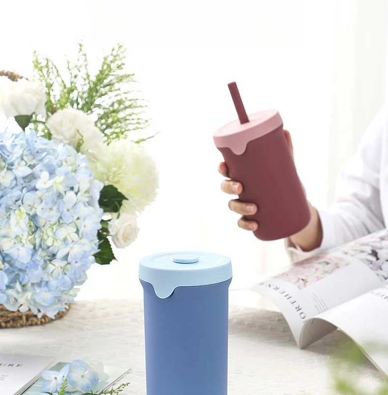 500ml New Design Modern Food Grade Silicone Cups For Kids Girls Water ...