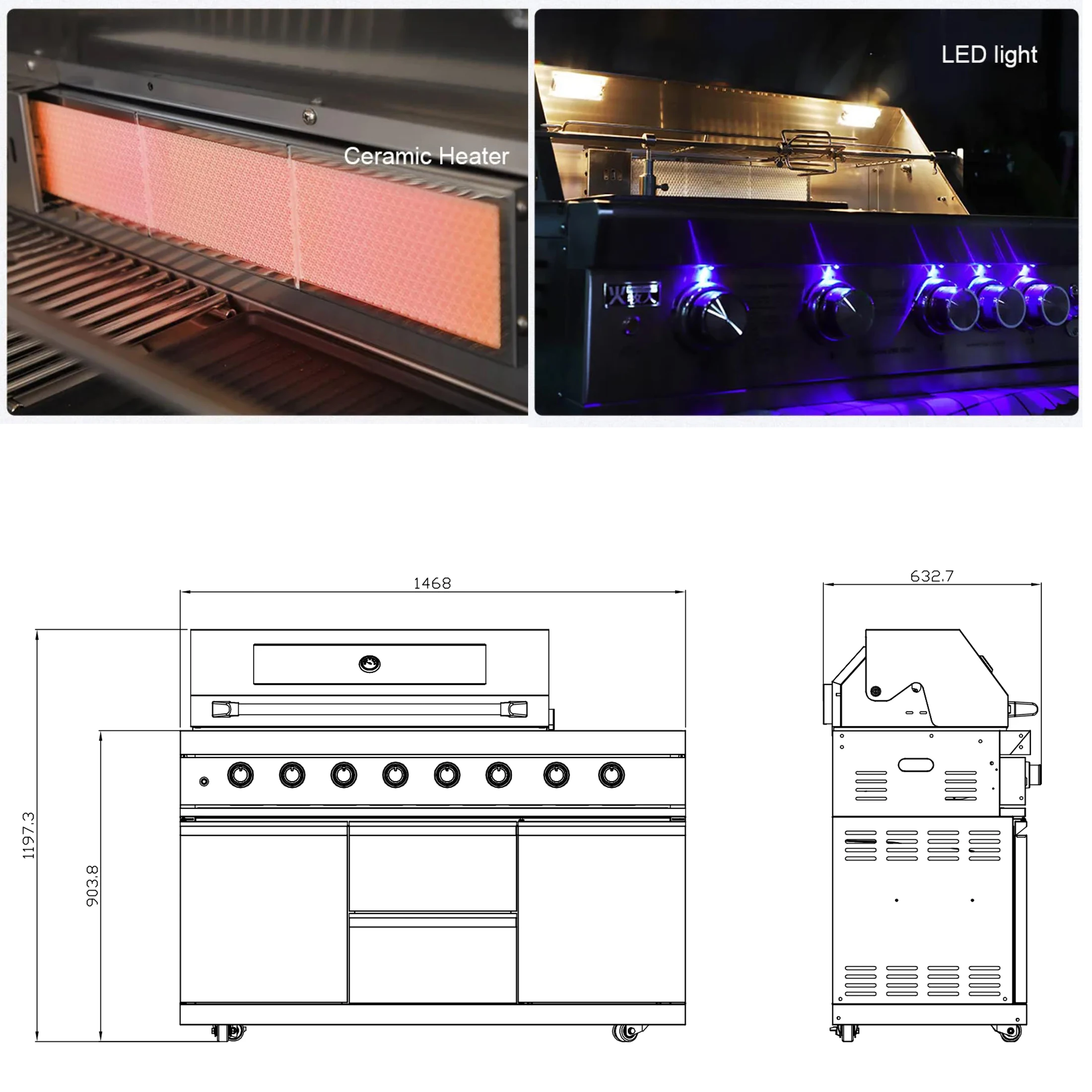 Outdoor Kitchen Gas Barbeque Grill - High-End & Versatile