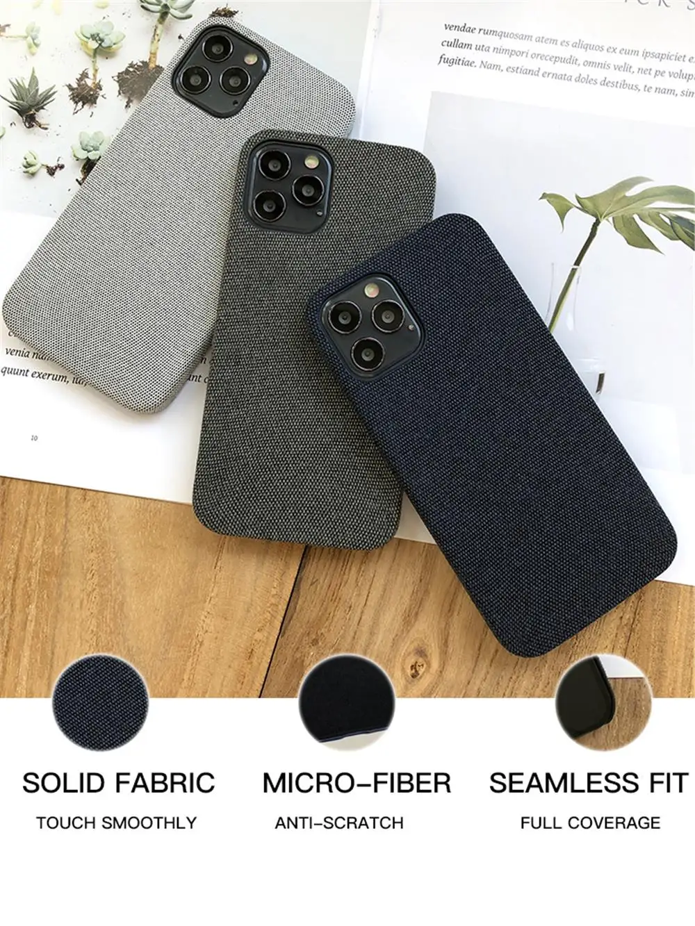 Luxury Fabrics Soft Back Cover For Iphone 13 12 11 Pro Max Case Cotton ...