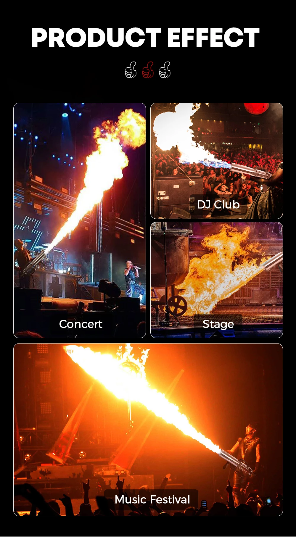 MOKA SFX 1-3m Handheld Battery Fire Thrower for DJ Events - Portable ...