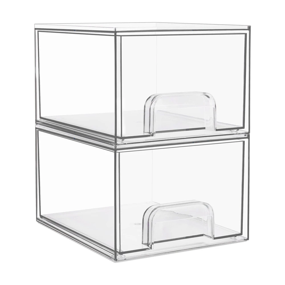 Clear Acrylic Stackable Storage Drawers 4.4'' Acrylic Bathroom Makeup ...