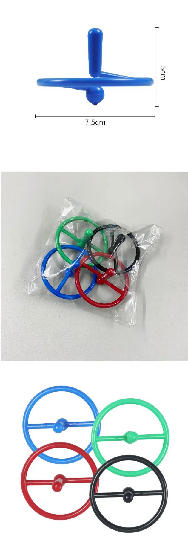 Kids Mini Colored Plastic Gyro Toys Children Adult Relief Stress ...