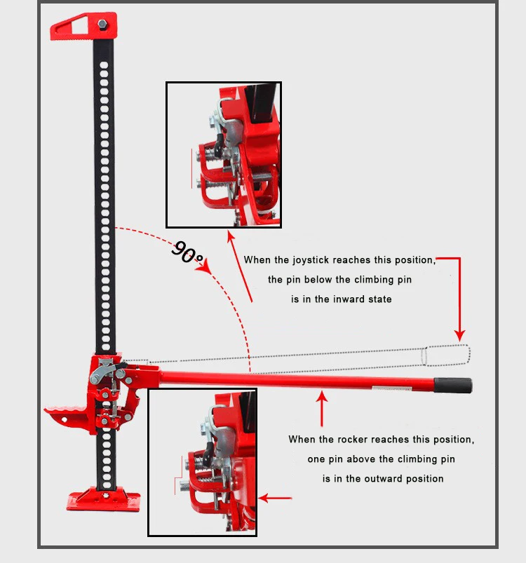 Portable 4X4 Off Road Recover Hi Adjustable Farm Jack 33" 48" Black ...