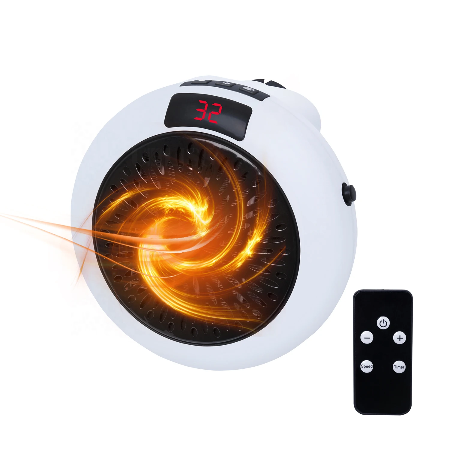 220v Portable Electric Mini Heater 500w Circulation Fan Heating Remote ...