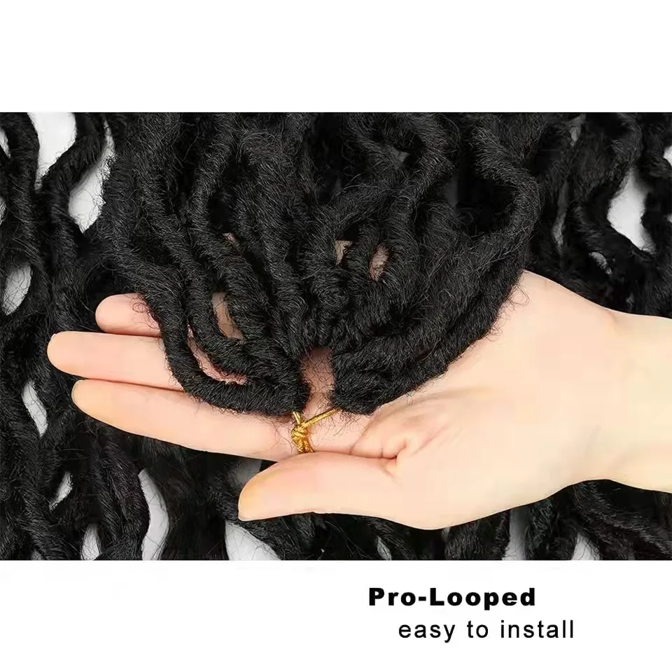16inch 24inch Goddess Locs Crochet Hair Wavy Faux Locs With Curly Ends ...