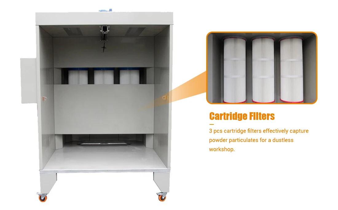 High-productivity Manual Powder Coating Booth for Metal Parts
