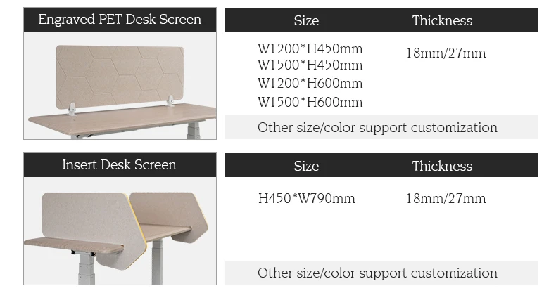 PET Desk Screen Easy Installation Acoustic Desk Partition Office ...