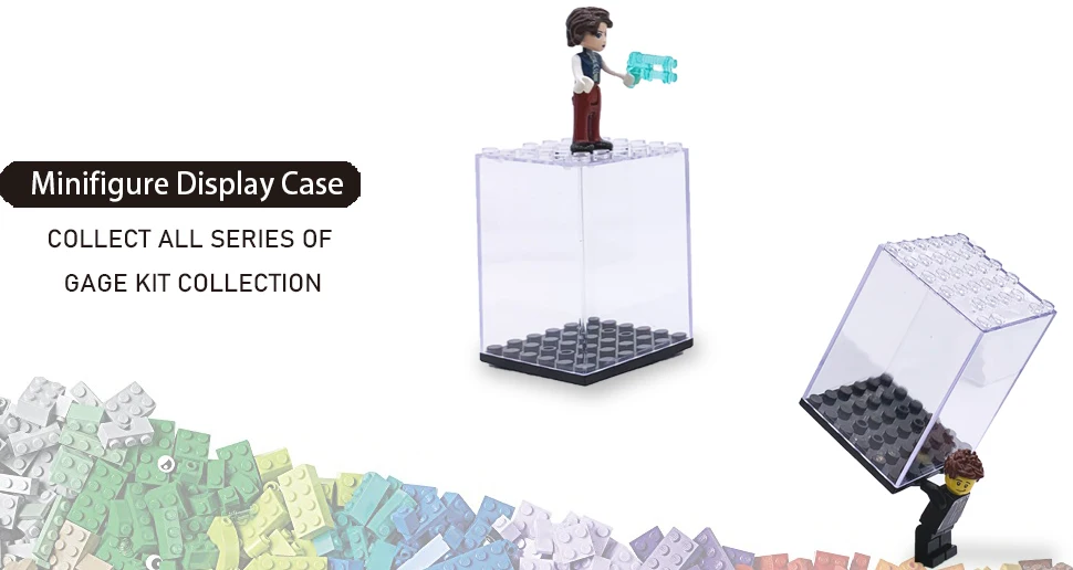 Action Figures Blocks Acrylic Mini Figure Display Case Box Storage Gift ...