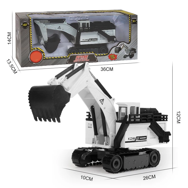 1/87 Mini Backhoe Excavator Diecast Toys Alloy Truck Model Construction ...