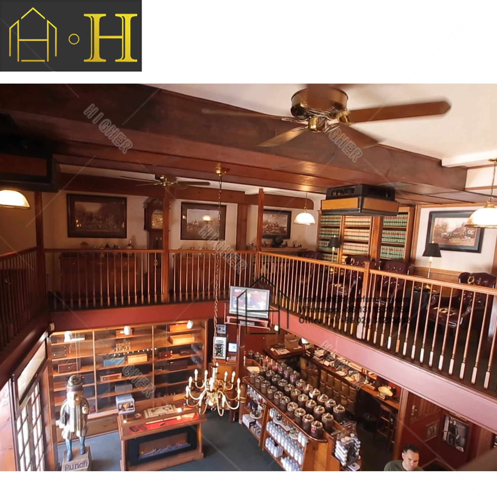 Custom Design Cigar Smoke Wine Store Showcase - LED Light