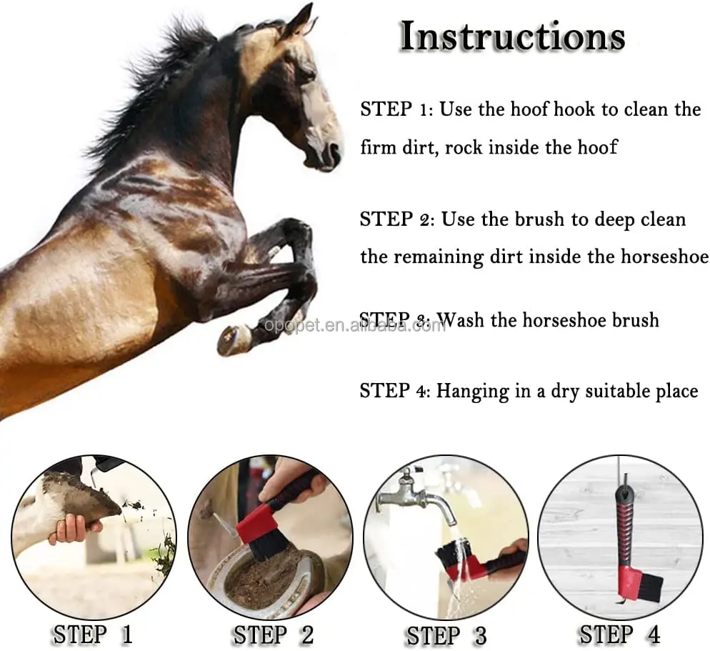 Hot Sale New Designed Red Hoof Pick Brush With Soft Touch Rubber Handle ...