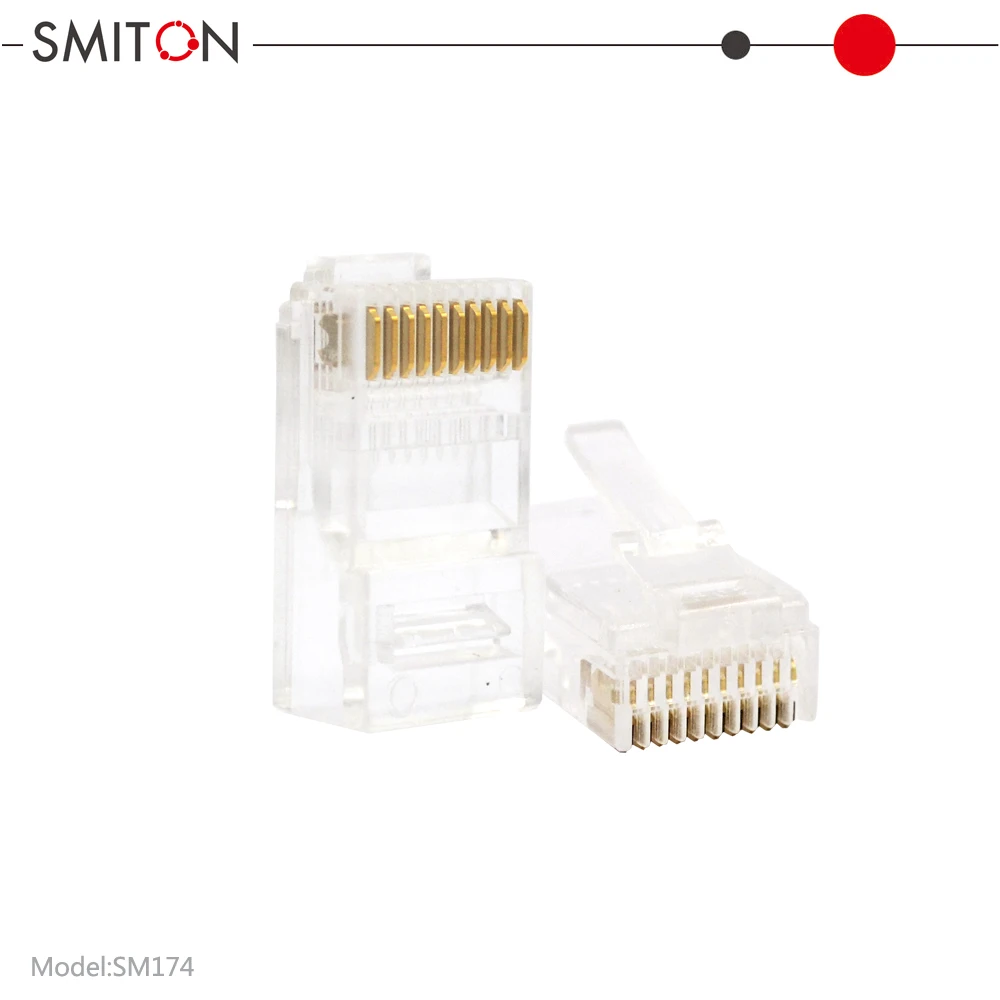 Utp Rj45 Modular Plug 10p10c 10pin Gold-plated Transparent Male ...