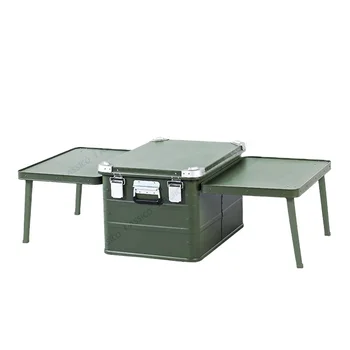 Outdoor Camping Cooking Station With Kitchen Box & Folding Table ...